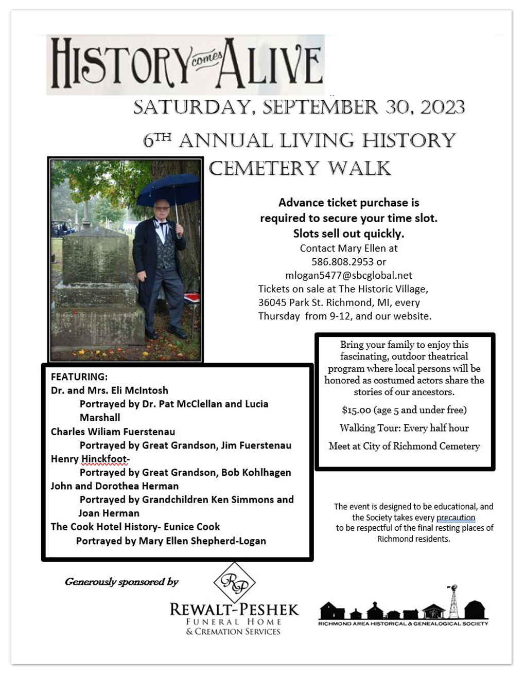 Living History Cemetery Walk | richmondhistoricalsociety.org